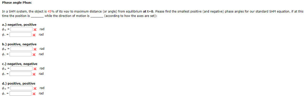 Solved In a SHM system, the object is 45% of its way to | Chegg.com