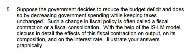Solved Suppose the government decides to reduce the budget | Chegg.com