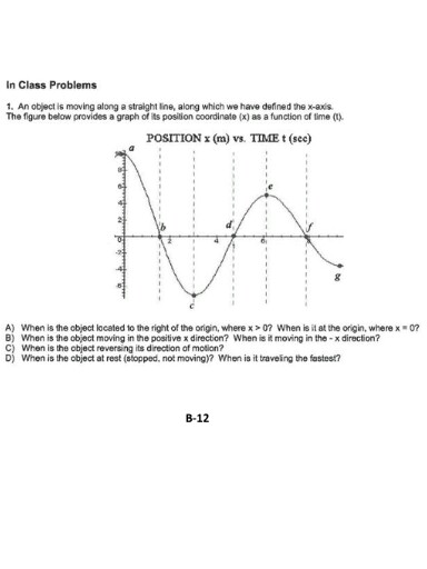 Solved In Class Problems 1 An Object Is Moving Along A