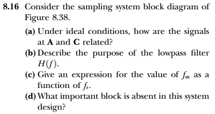 Consider the sampling system block diagram of Figure | Chegg.com