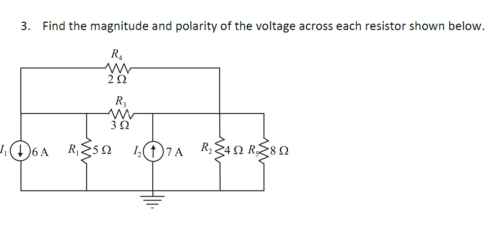 Solved 3. Find the magnitude and polarity of the voltage | Chegg.com