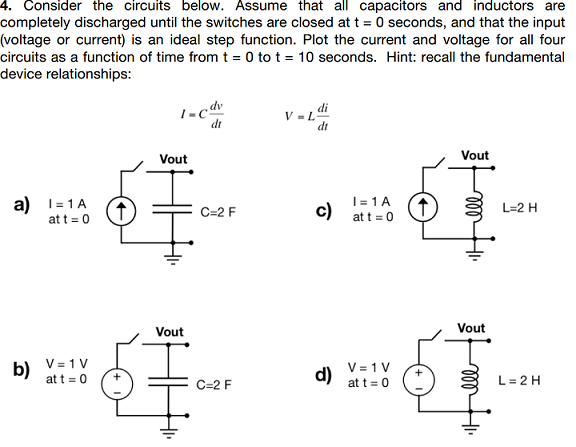 Solved 4. Consider the circuits below. Assume that all | Chegg.com