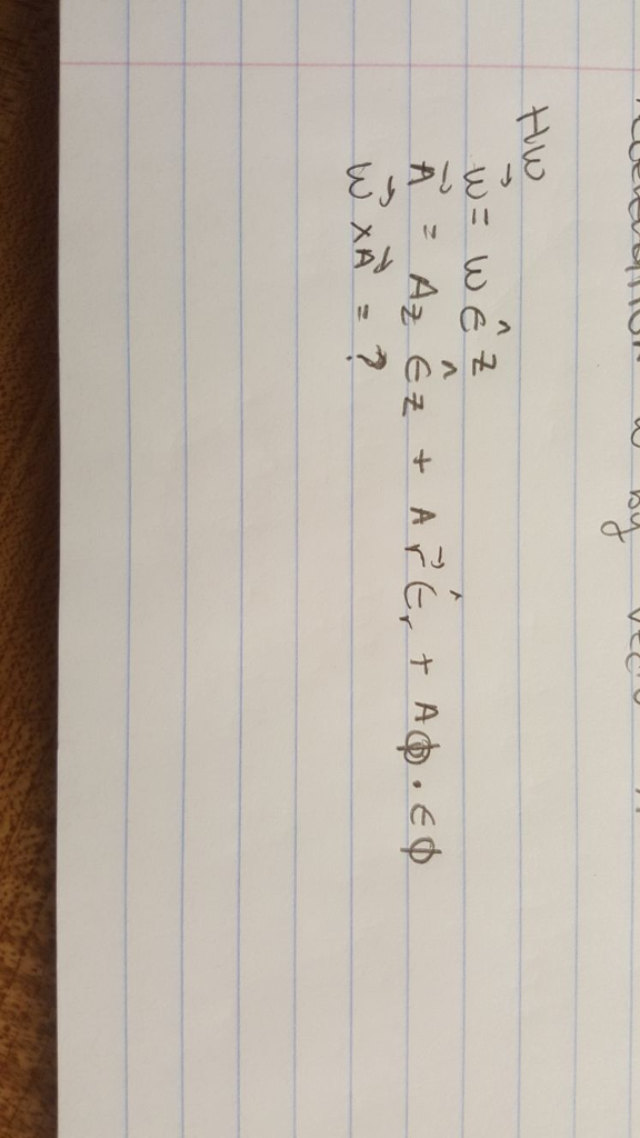 Solved Hw w vector = w E^z A vector = A_z E^z + A r vector | Chegg.com