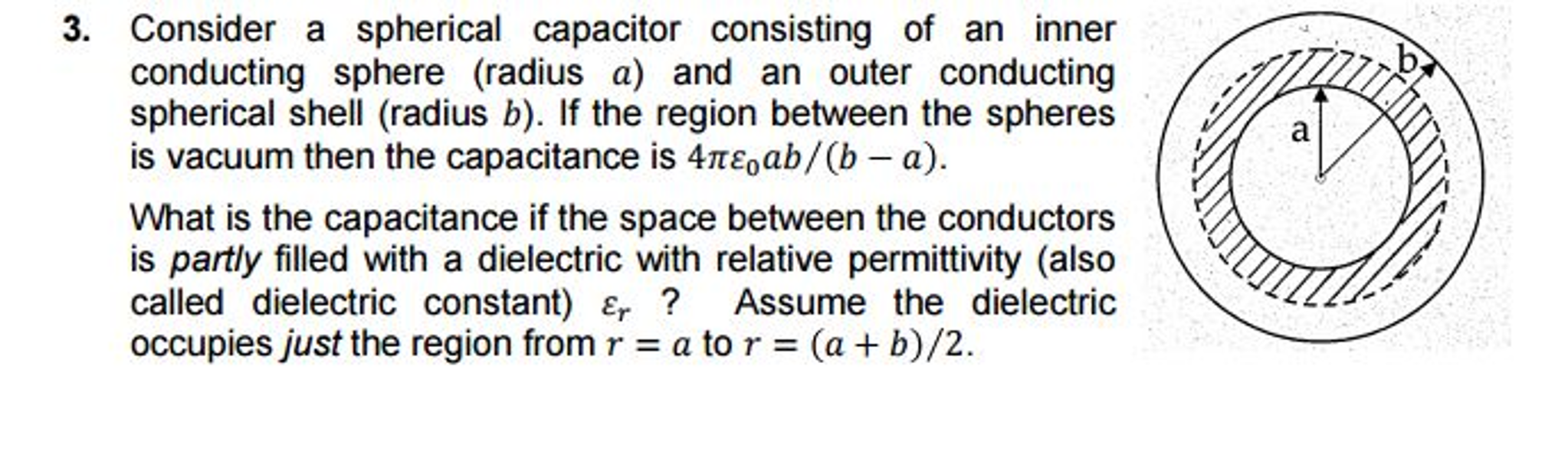 Solved: Consider A Spherical Capacitor Consisting Of An In... | Chegg.com