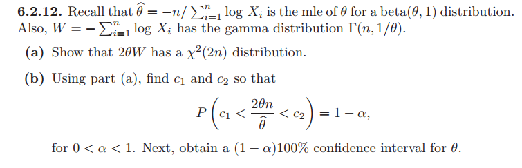 Solved Recall that log Xi is the mle of theta for a | Chegg.com