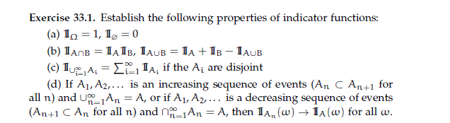 Establish the following properties of indicator | Chegg.com