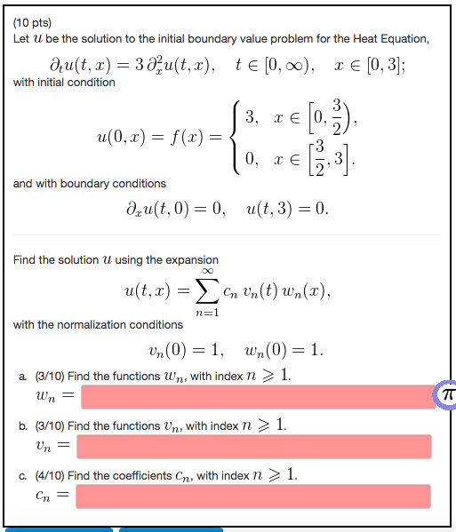 Solved Heat Equation Let u be the solution to the initial | Chegg.com
