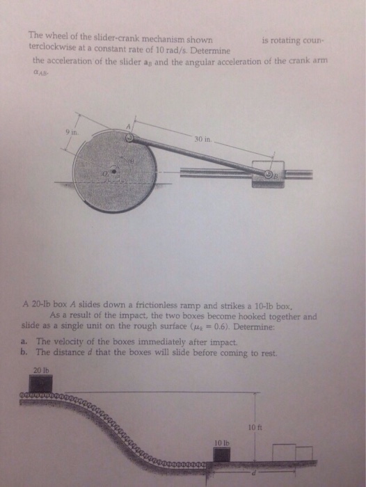 Solved The wheel of the slider-crank mechanism shown is | Chegg.com