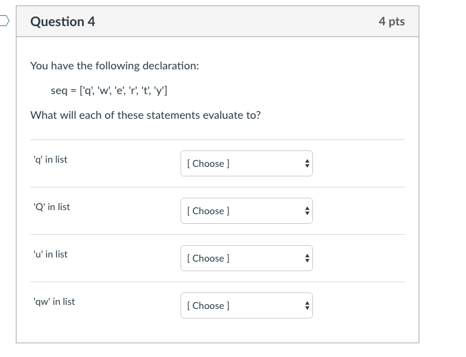 Solved Question 4 4 pts You have the following declaration: | Chegg.com