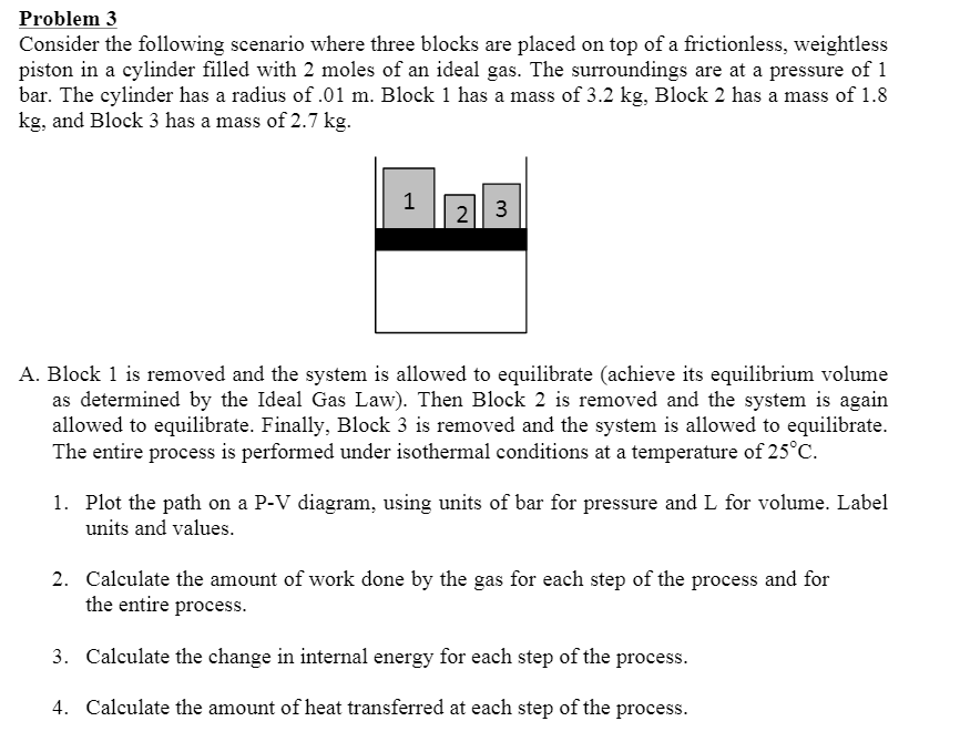 Solved Consider the following scenario where three blocks | Chegg.com