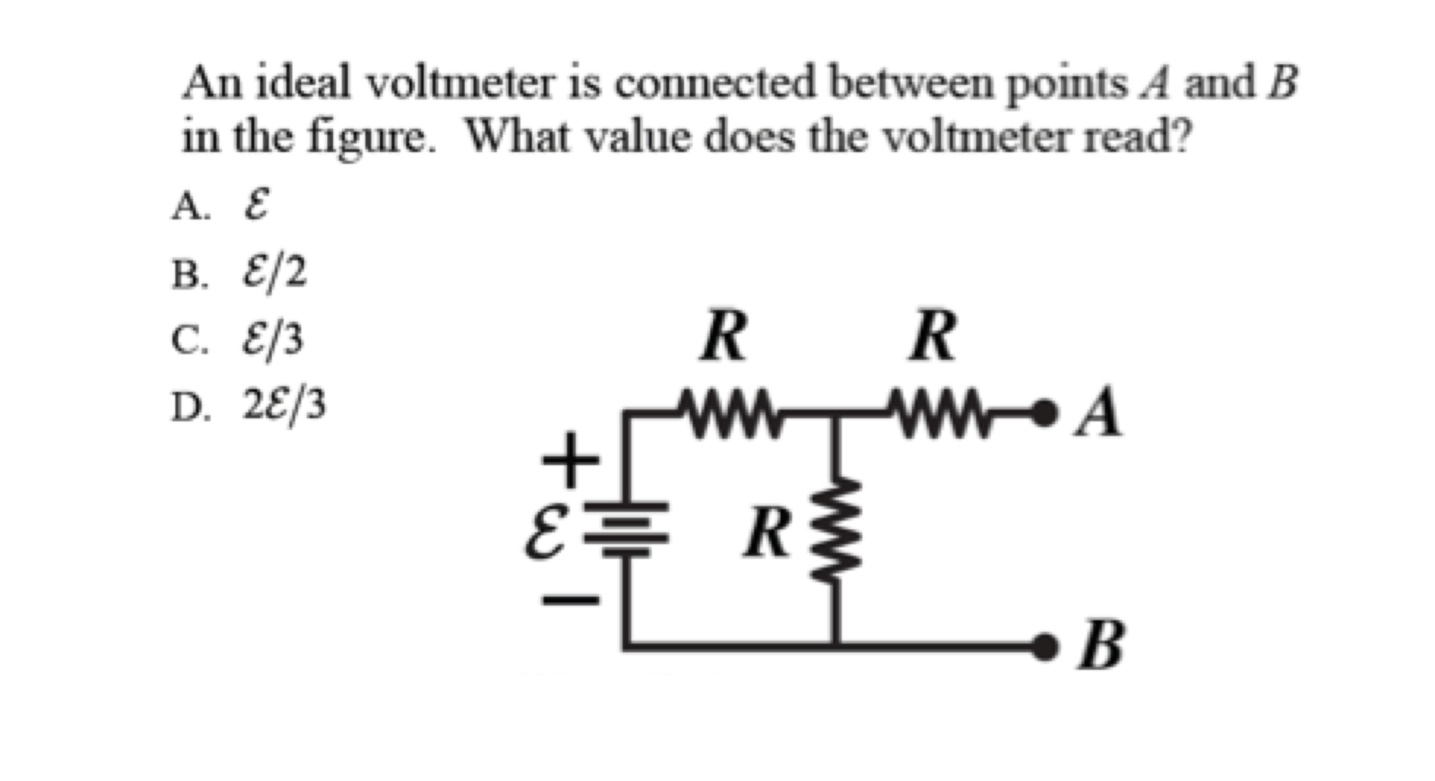 Solved An ideal voltmeter is connected between points A and | Chegg.com