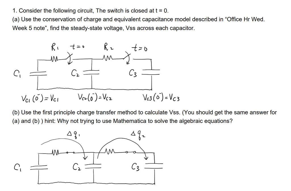 Solved 1. Consider the following circuit, The switch is | Chegg.com
