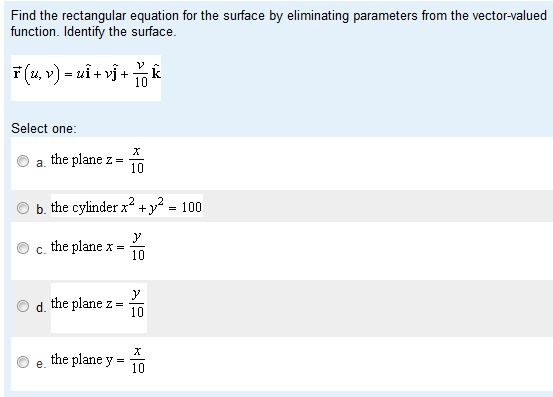 Solved Find The Rectangular Equation For The Surface By
