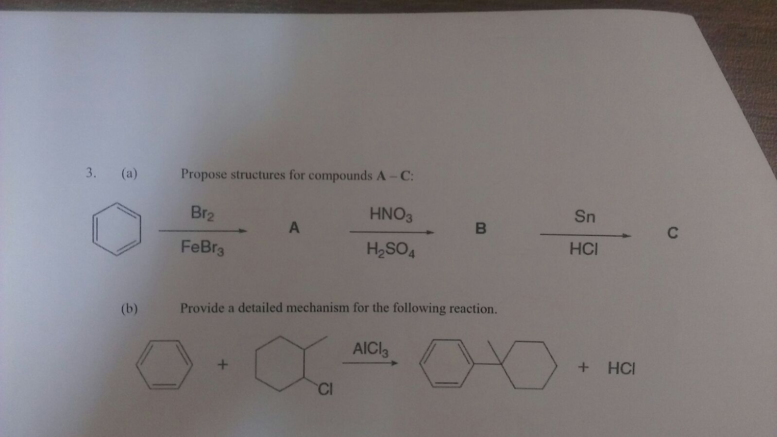 Solved Propose structures for compounds A-C. Provide a | Chegg.com