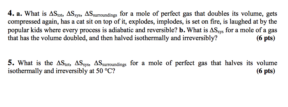Solved What is delta S_tot, DELTA S_sys DELTA | Chegg.com