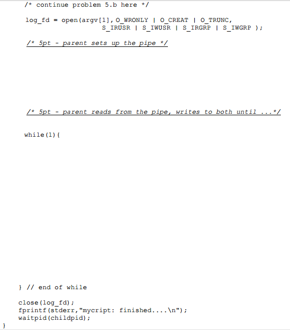 Solved 5. [20 pointsl IPC and pipes -fifo If you ever used | Chegg.com
