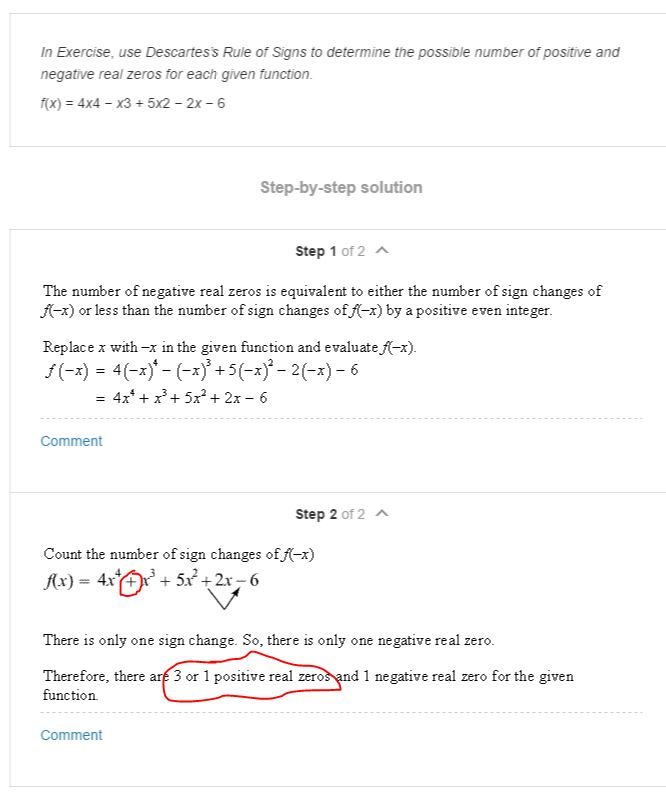 Solved In Exercise, use Descartess Rule of Signs to | Chegg.com