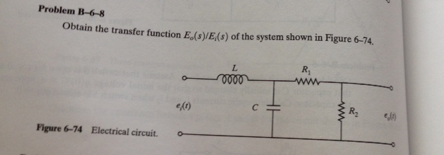 Solved Obtain the transfer function E0(s)/Ei(s) of the | Chegg.com
