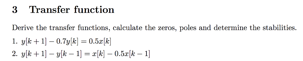 Solved 3 Transfer function Derive the transfer functions, | Chegg.com