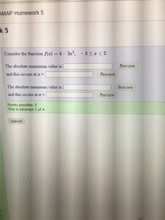 Solved Consider the function f(x) = 4 - 2x^2, - 3 | Chegg.com