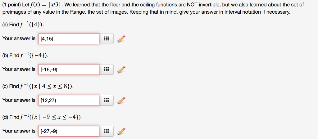 Solved Let f(x) = [x/3]. We learned that the floor and the | Chegg.com