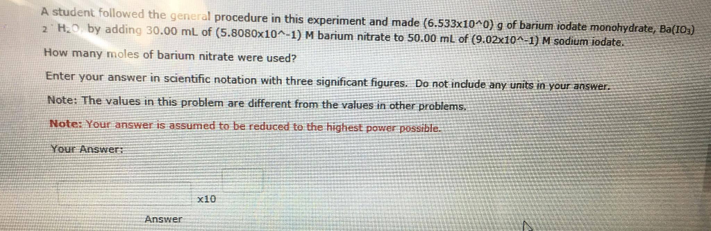 Solved A student followed the general procedure in this | Chegg.com