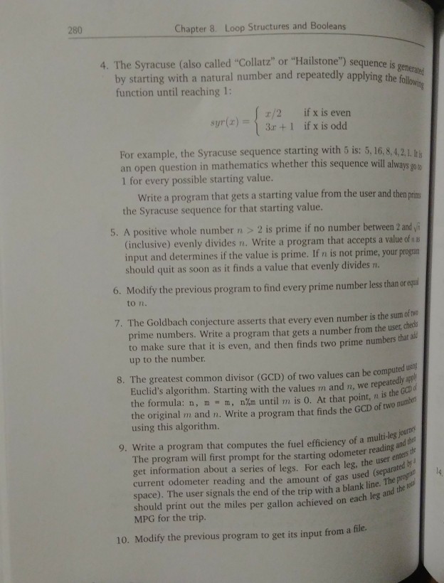 Solved 280 Chapter 8. Loop Structures and Booleans 4. The | Chegg.com