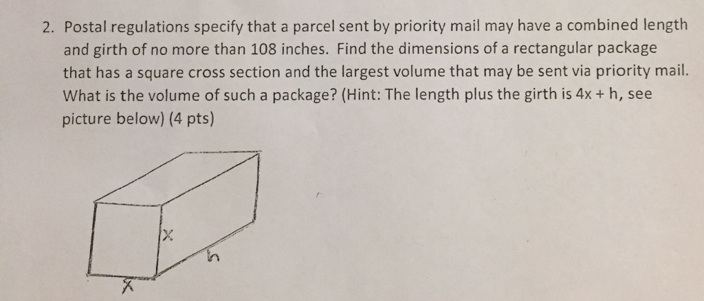 Solved 2 Postal Regulations Specify That A Parcel Sent By Chegg solved-2-postal-regulations-specify-that-a-parcel-sent-by-chegg
