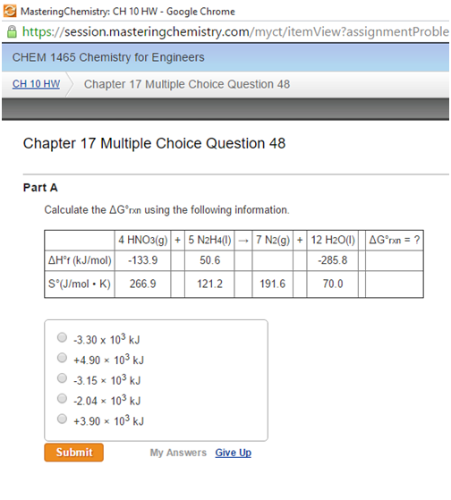 Solved Calculate the ?G°rxn using the following information. | Chegg.com