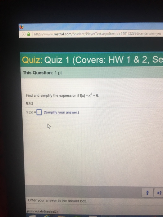 Solved Find and simplify the expression if f(x) = x^2 - 6 | Chegg.com