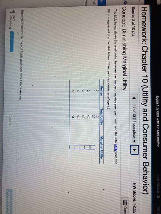 Solved The table below shows the relationship between the | Chegg.com