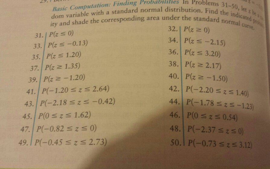Solved Basic Computation: Finding Probabilities In problems | Chegg.com