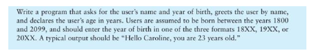 Solved Write a program that asks for the user's name and | Chegg.com