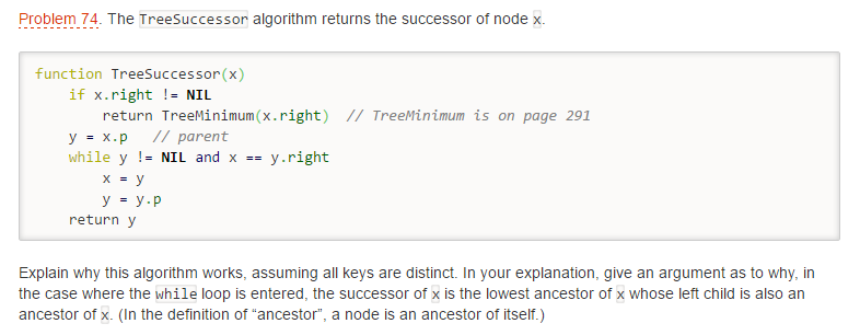 Solved Tree-Minimum(x) 1 While x.left != NIL 2 x = | Chegg.com