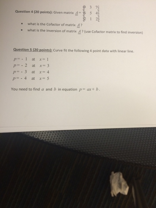Solved Given Matrix A What Is The Cofactor Of Matrix A