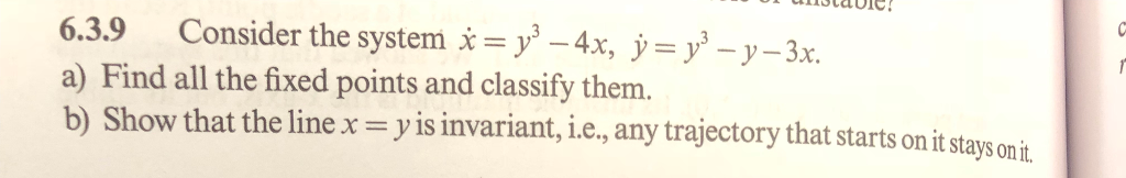 Solved 6.3 Fixed Points and Linearization For each of the | Chegg.com