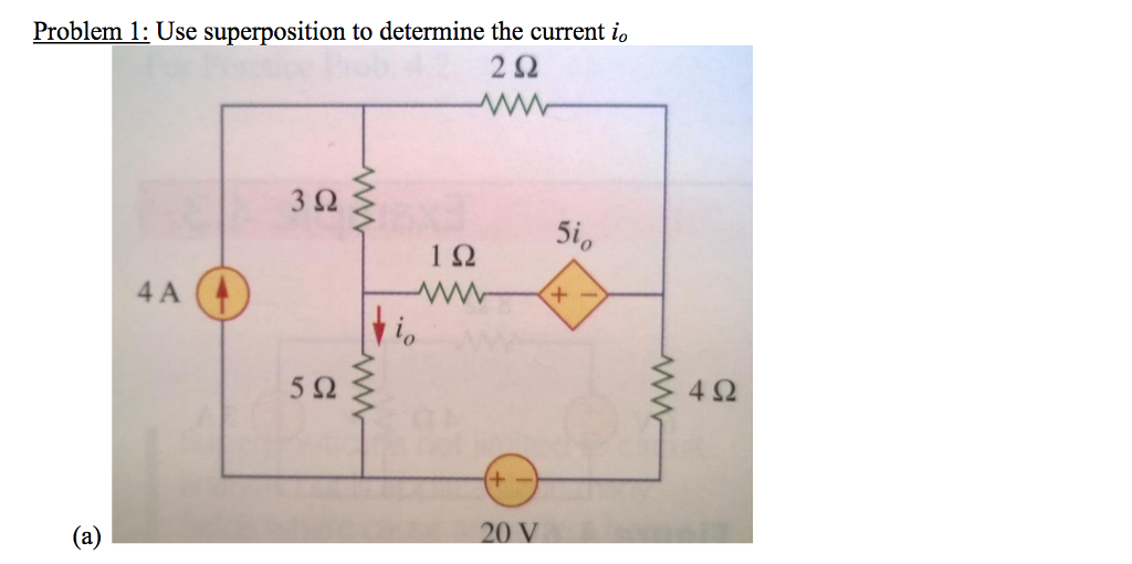 Solved Use superposition to determine the current i_o | Chegg.com