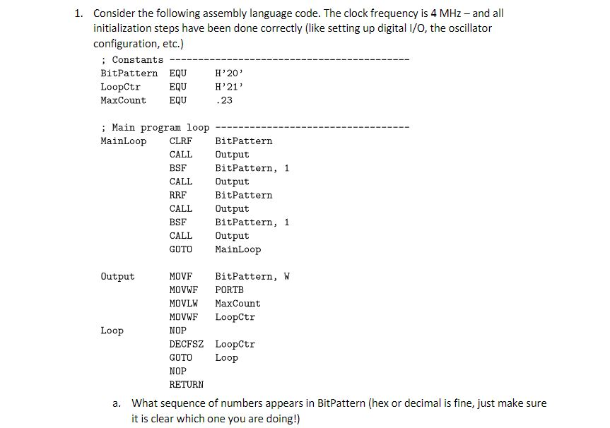 Solved Consider the following assembly language code. The | Chegg.com