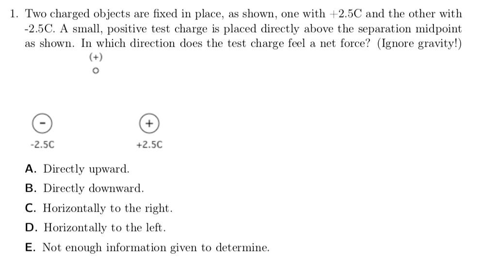 Solved 1. Two charged objects are fixed in place, as shown, | Chegg.com