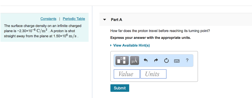 Solved Constants| Periodic Table Part A The surface charge | Chegg.com