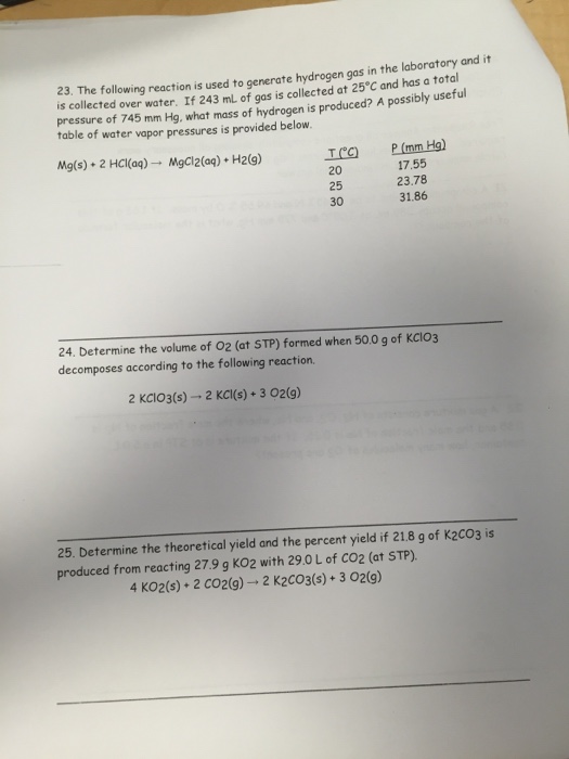 Solved The following reaction is used to generate hydrogen | Chegg.com