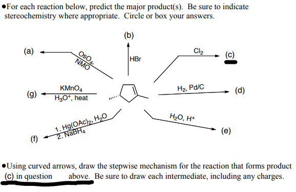 Solved For each reaction below, predict the major | Chegg.com