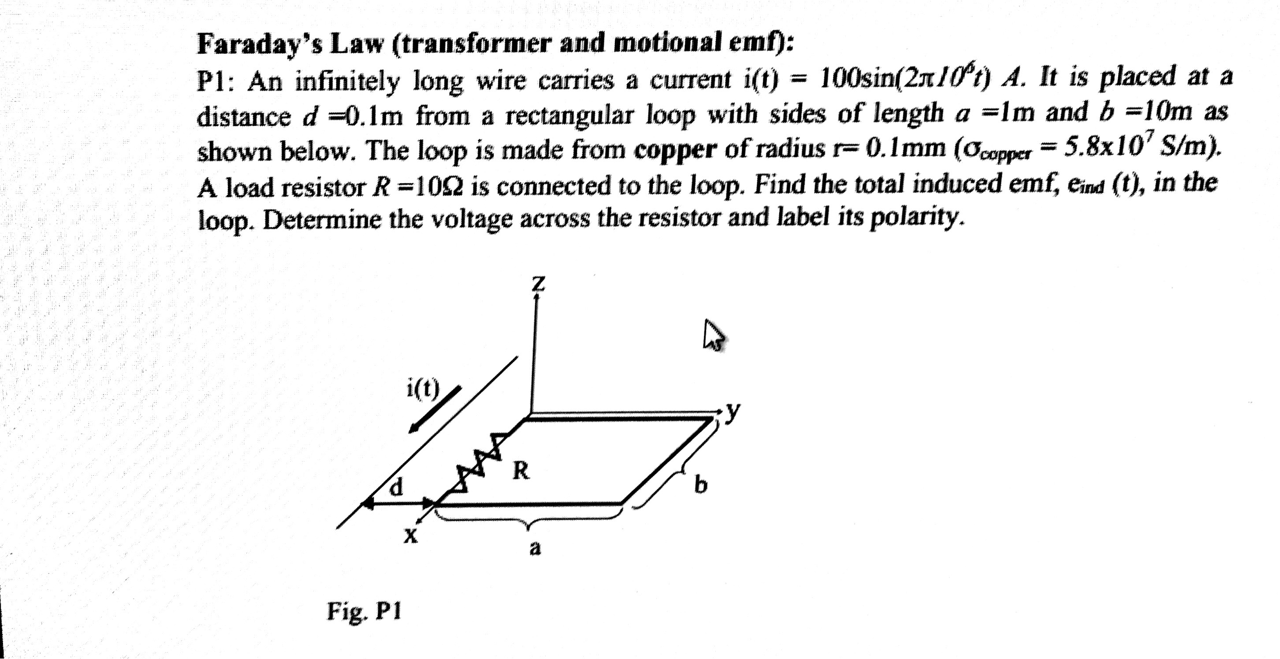 Solved Faraday's Law (transformer and motional emf): P1 : An | Chegg.com