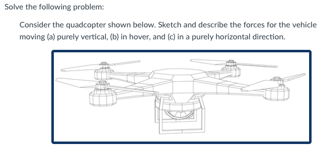 Solved Solve the following problem: Consider the quadcopter | Chegg.com