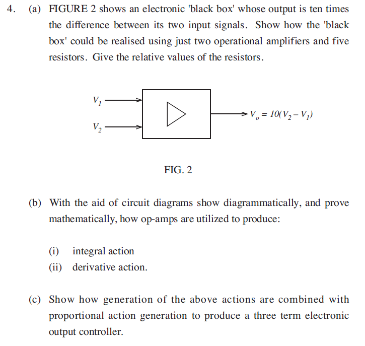Solved 4. (a) FIGURE 2 shows an electronic 'black box' whose | Chegg.com