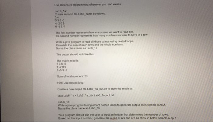 Solved Use Defensive programming whenever you read values. | Chegg.com