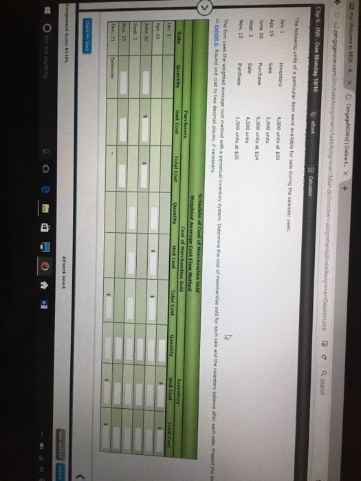 Solved Te following units of a particular item were | Chegg.com