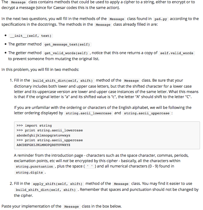 Solved The Message class contains methods that could be used | Chegg.com