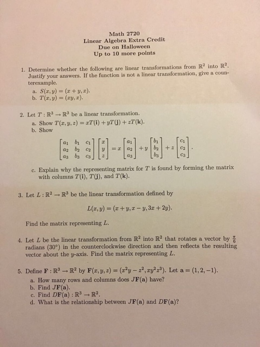Solved Determine Whether The Following Are Linear