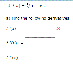Solved Let f(x) = cube root 1 - x . (a) Find the following | Chegg.com